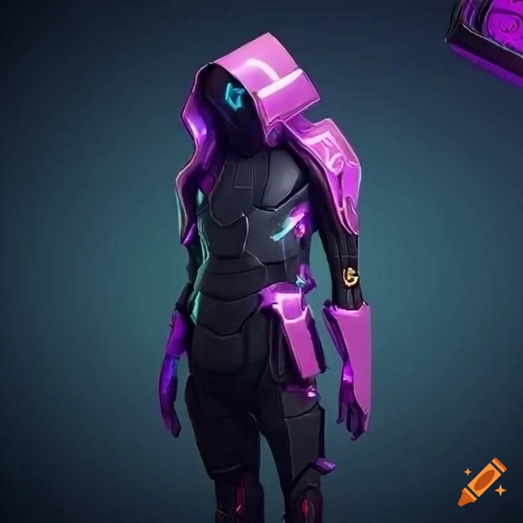 Stylized cyberpunk-themed ghost runner in sleek armor on Craiyon