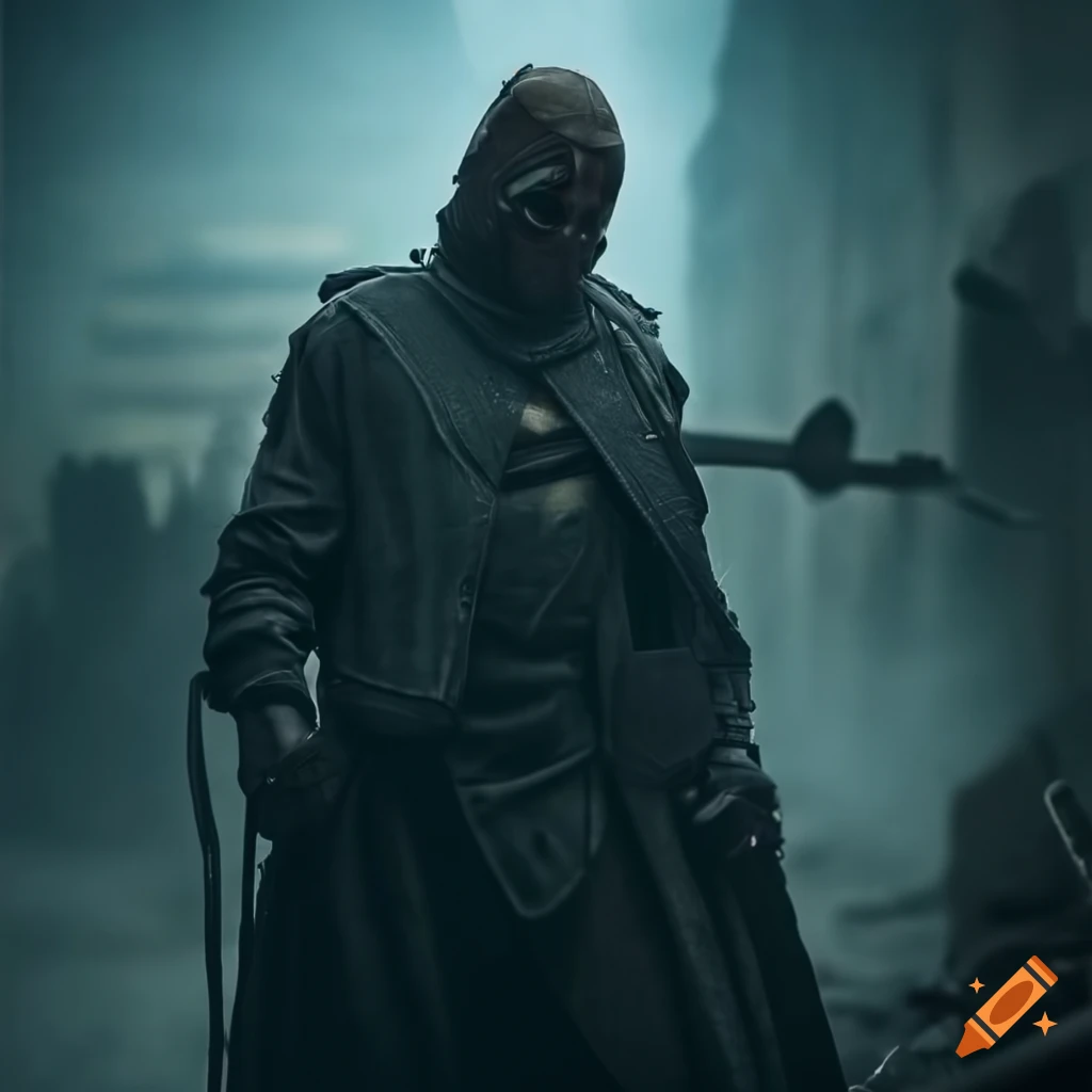 Post-apocalyptic combat with special effects, cinematic style on Craiyon