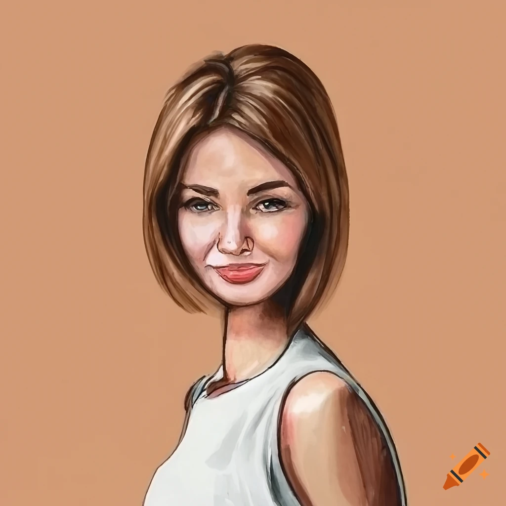 Highly-detailed colored pencil drawing of a smart middle-aged woman on ...