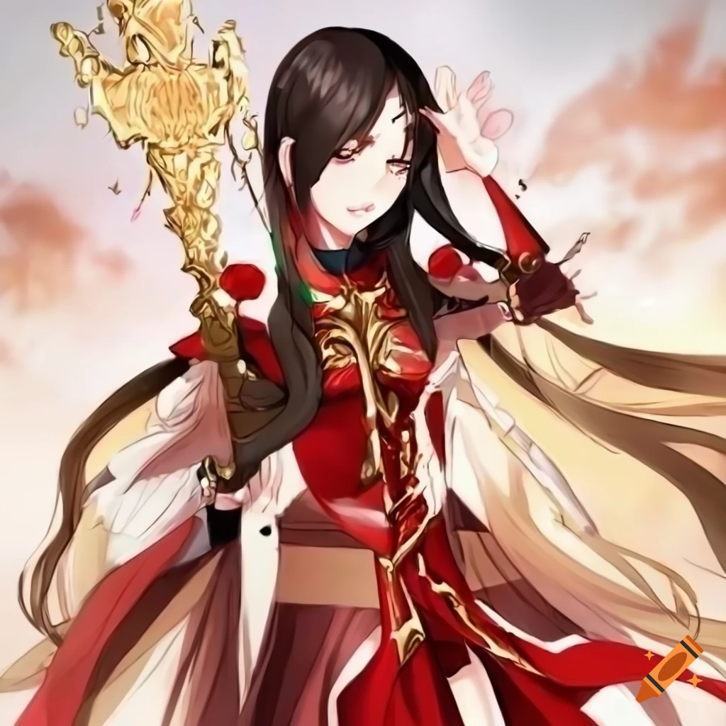 Anime style full-body depiction of saint martin of tours as a female ...