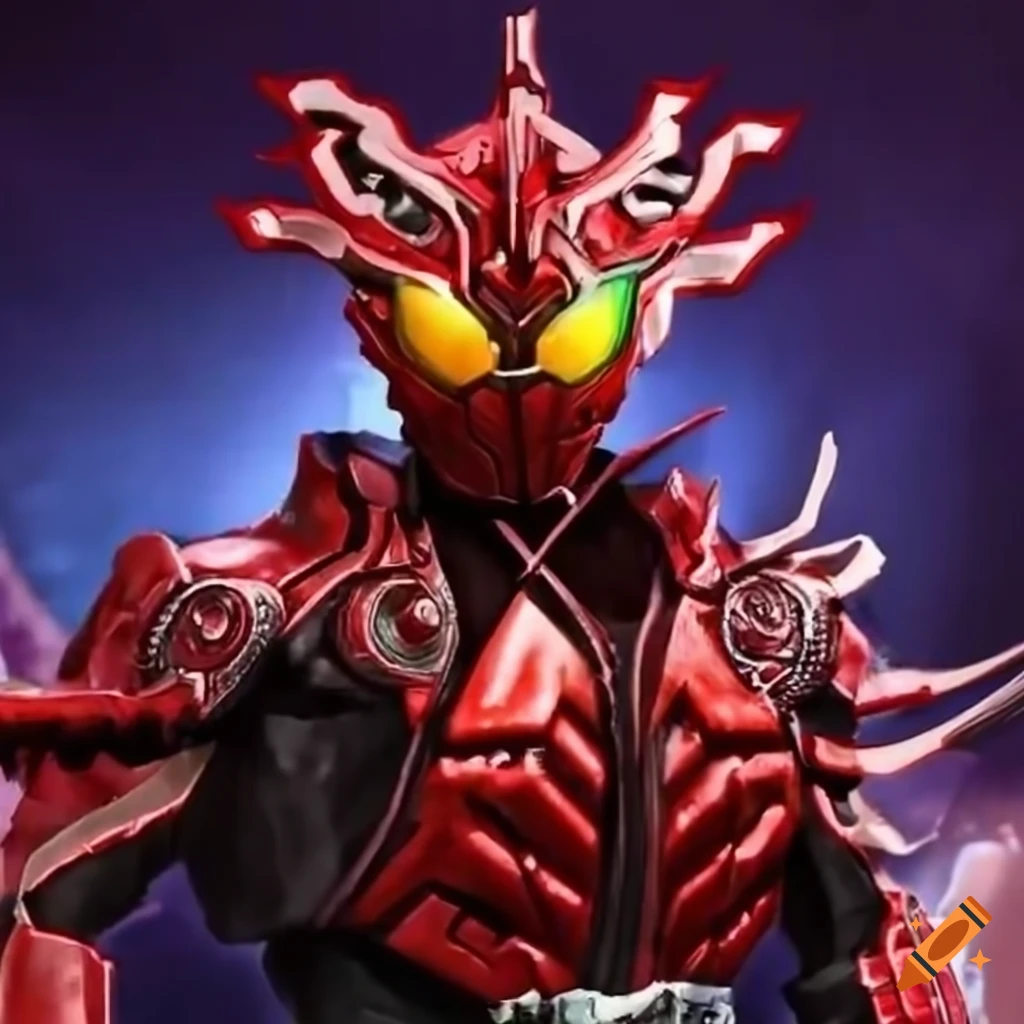 Kamen rider with a mongolian war demon appearance on Craiyon