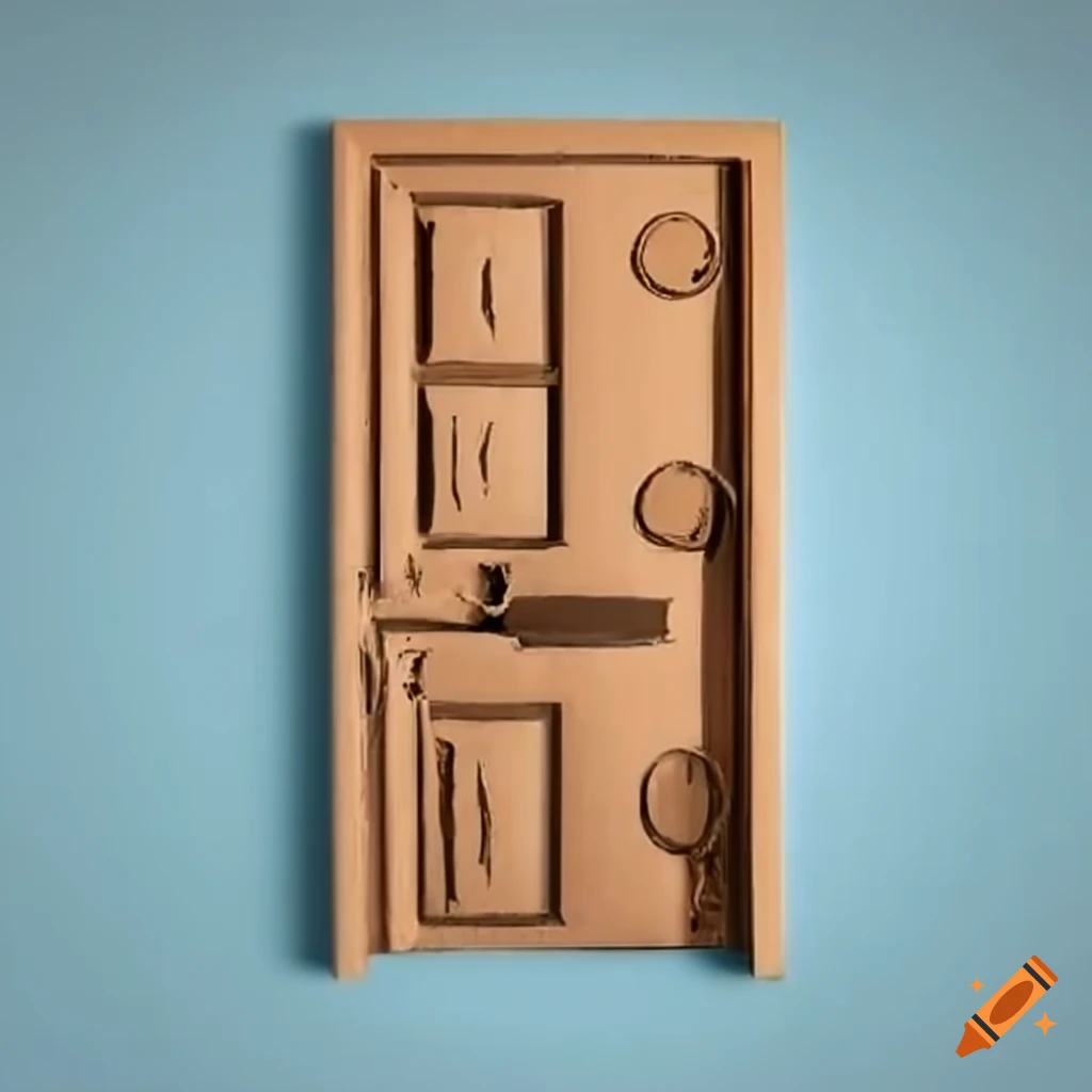 Cardboard door on Craiyon