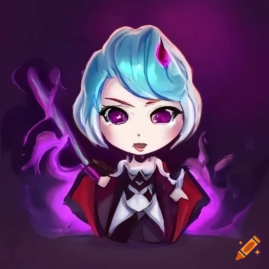 Chibi vampire fusion with Gwen from League of Legends on Craiyon