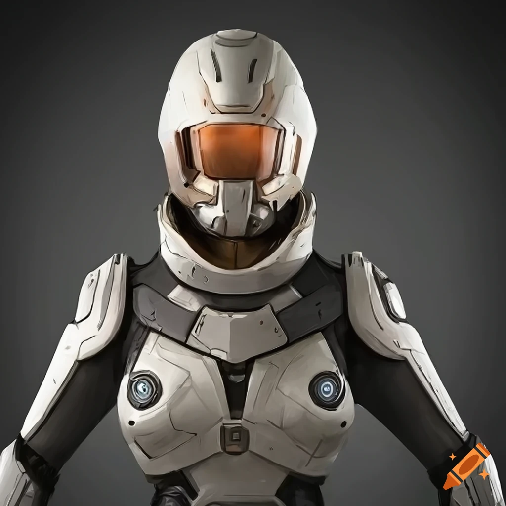 Detailed portrait of a female space officer in sci-fi armor on Craiyon