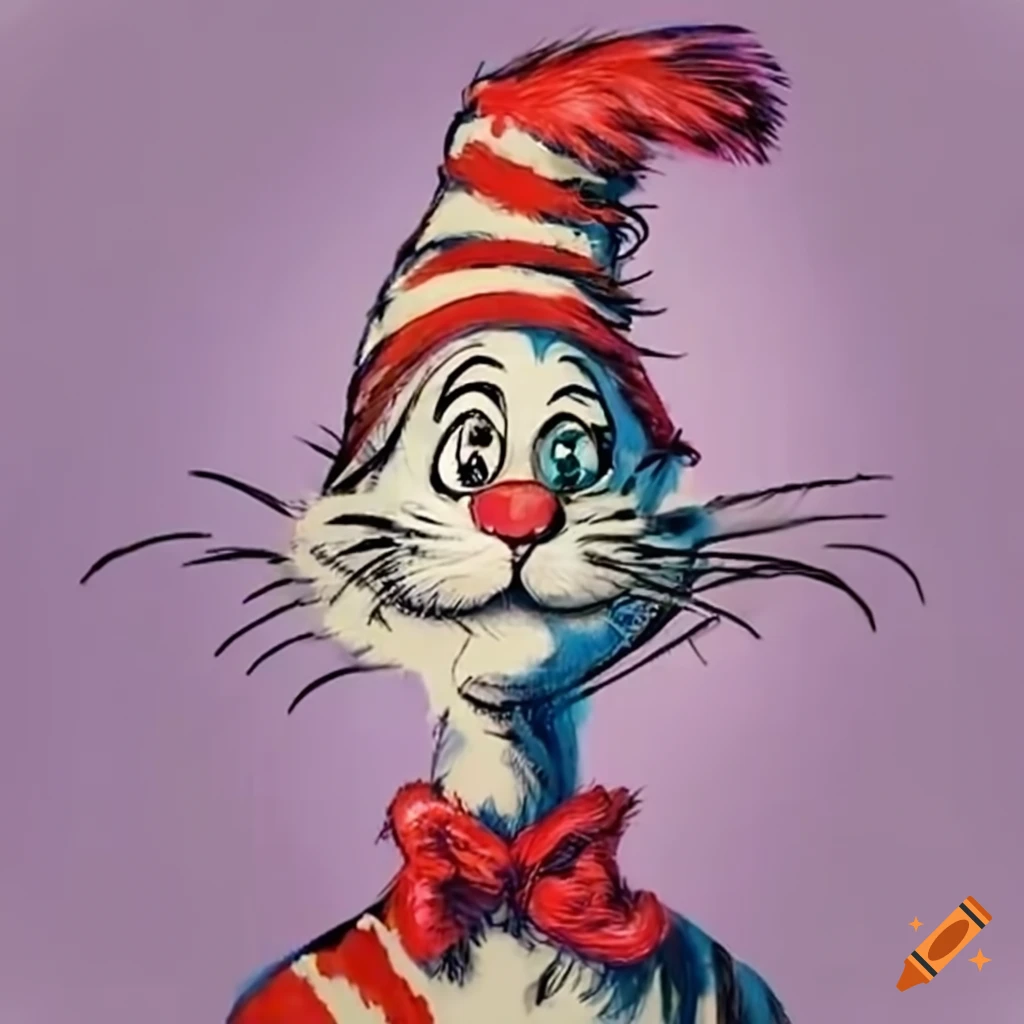 Dr. seuss cat in the hat characters on Craiyon