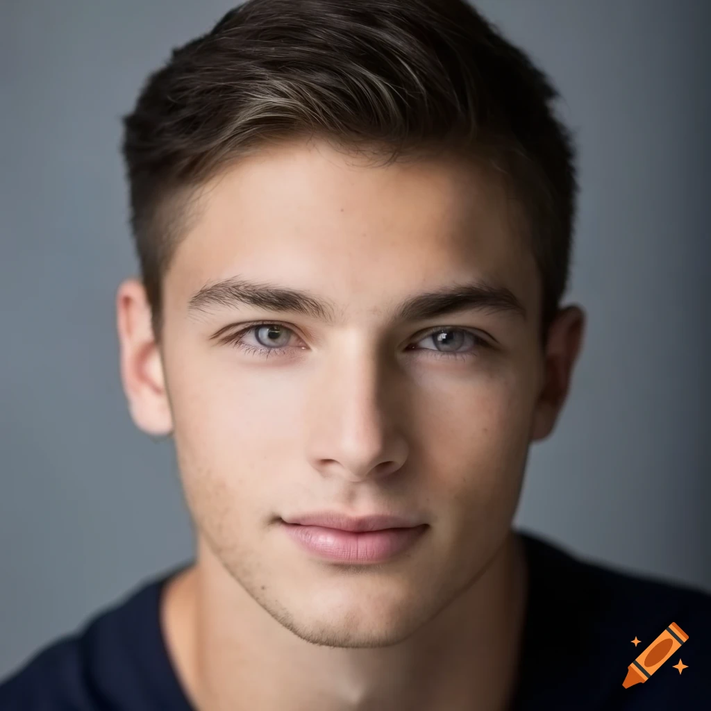 Headshot Of A 23 Year Old Male With Dark Brown Hair And Light Blue Eyes