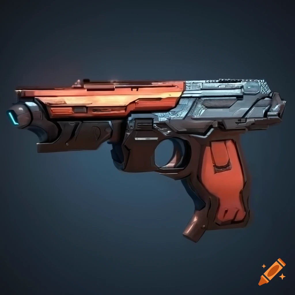 Highly detailed sci-fi gun concept in game art 3d render on Craiyon