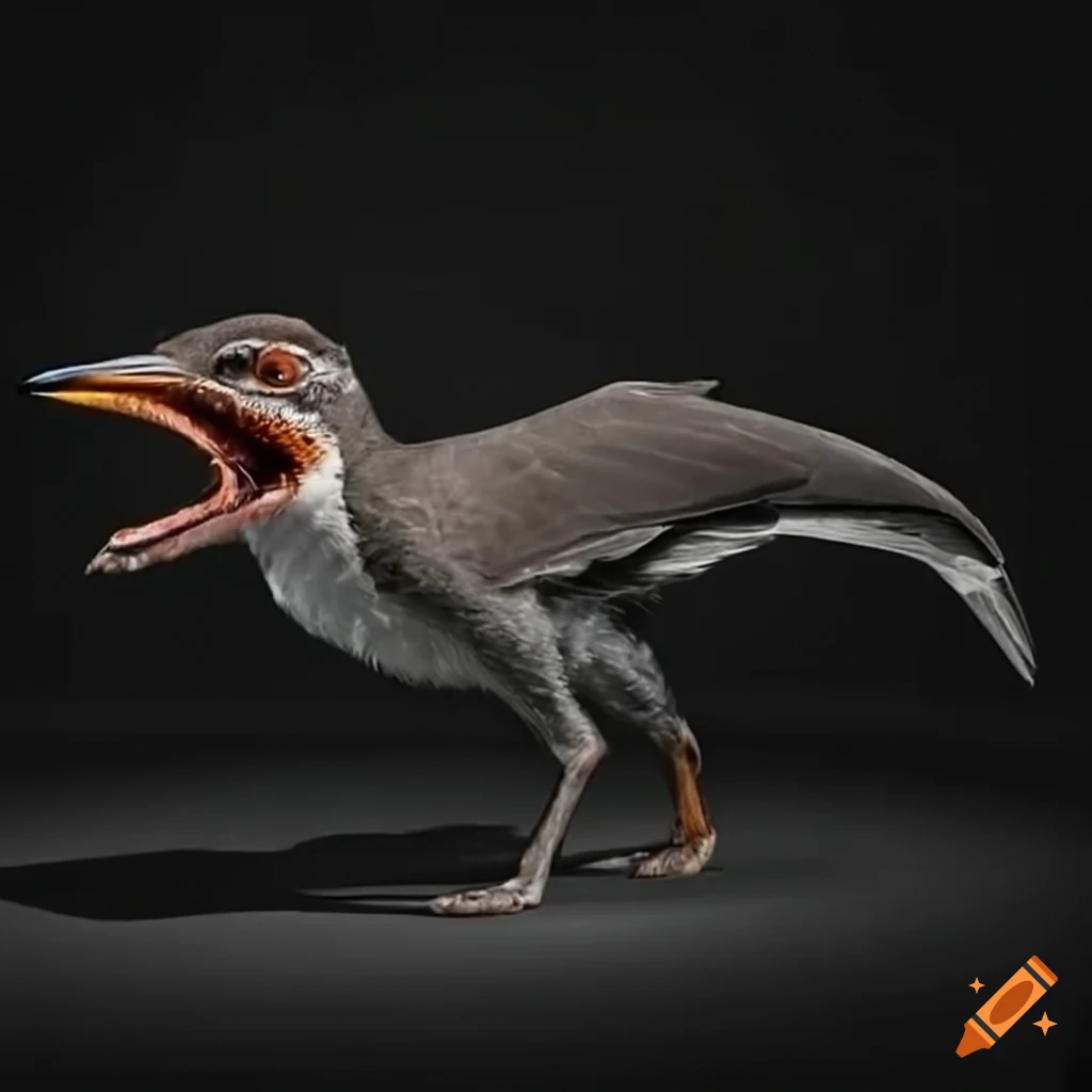 Tyrannosaurus rex mocking a bird on Craiyon