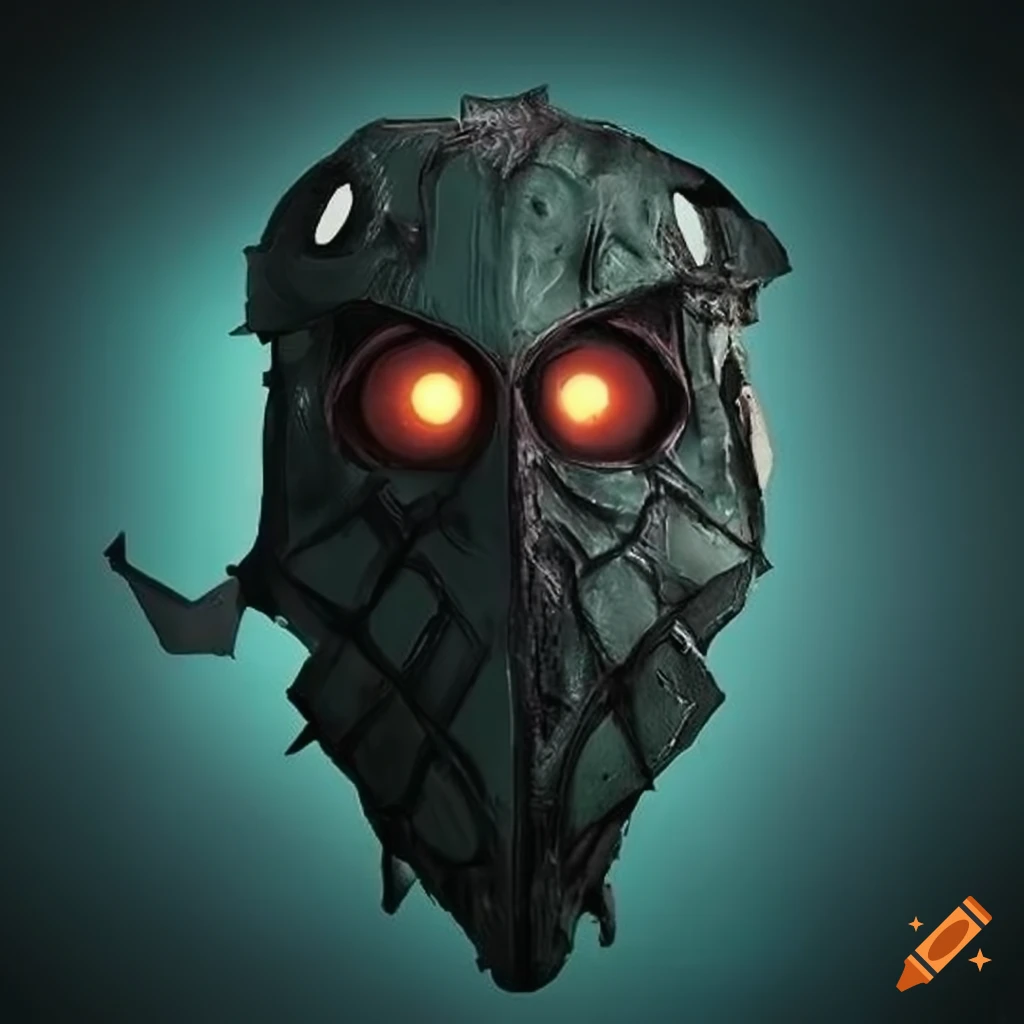 Simple animal sci-fi cultist shattered mask on Craiyon