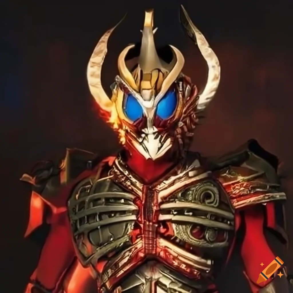Kamen rider with the appearance of a mongolian war demon on Craiyon