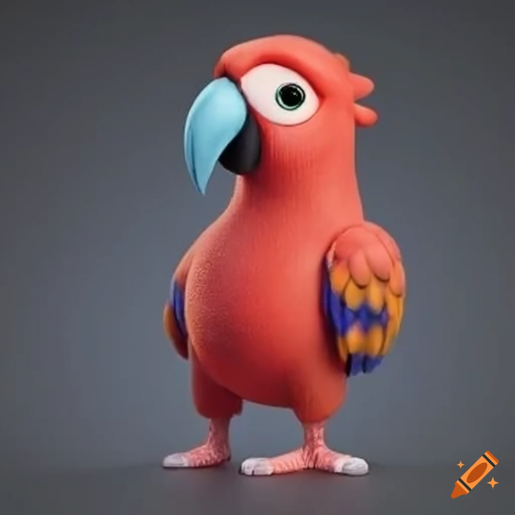 Cute 3D parrot in Disney Pixar style on Craiyon