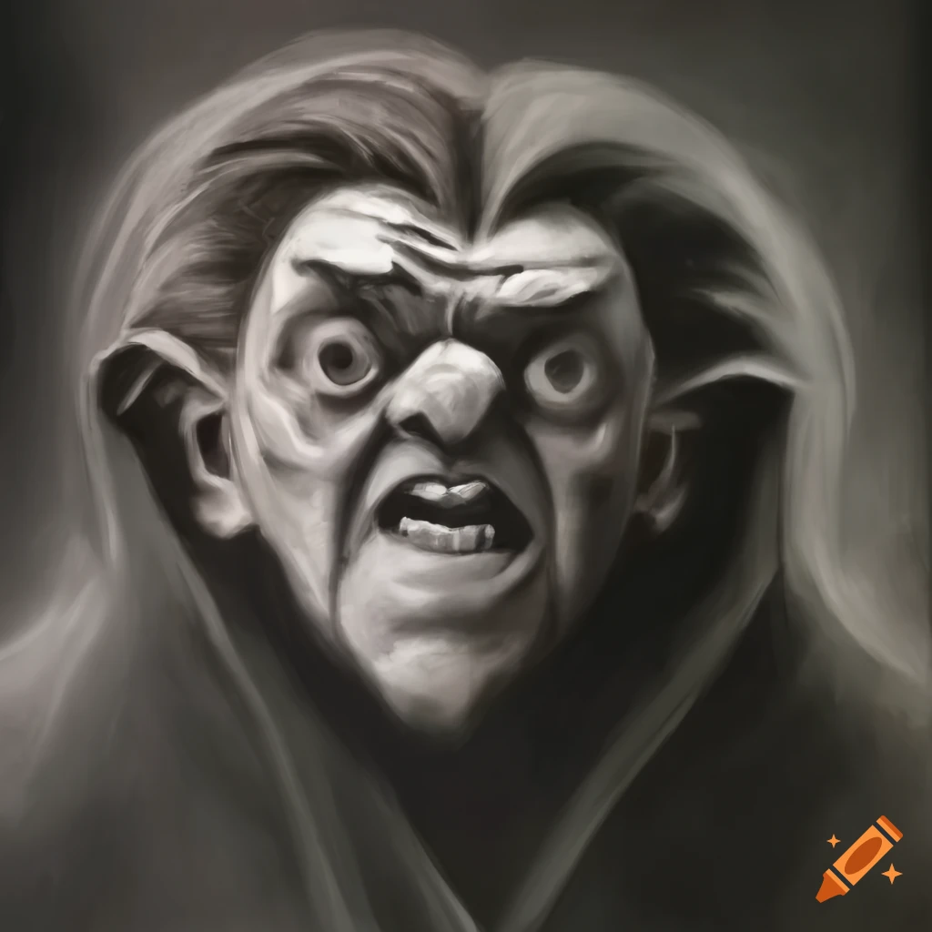 Charcoal drawing of quasimodo the bell ringer on Craiyon