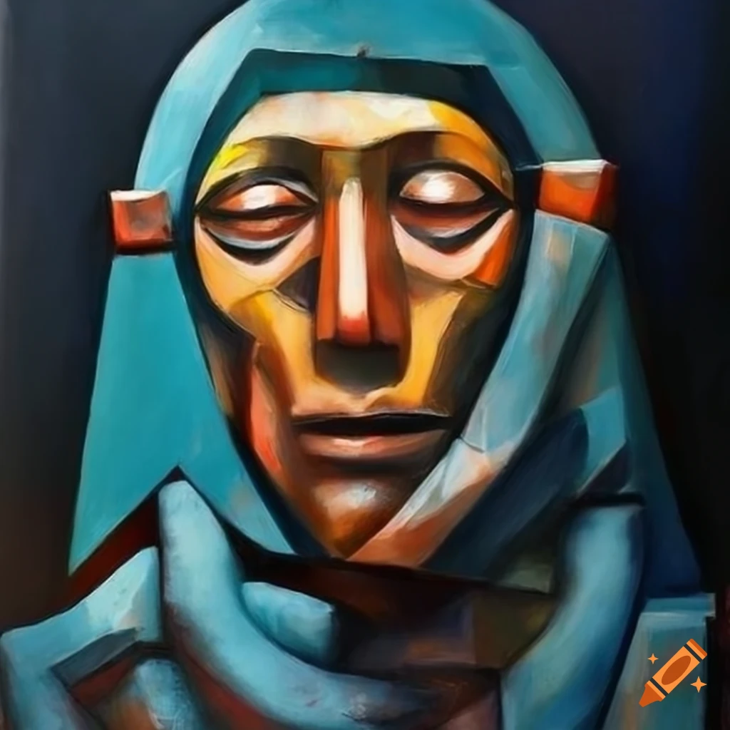 Cubism contemporary art work depicting emotion and tears on Craiyon