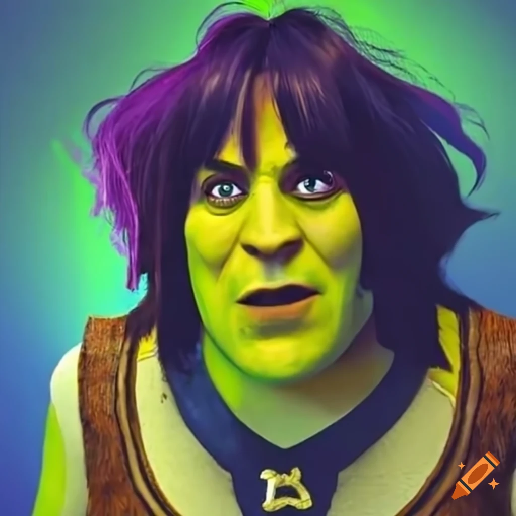 Noel fielding as shrek mashup on Craiyon