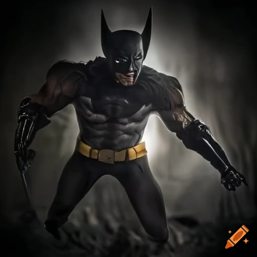 Artistic mashup of batman and wolverine characters on Craiyon