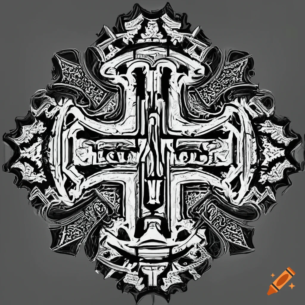 Symmetrical HD logo design with a saint figure on Craiyon