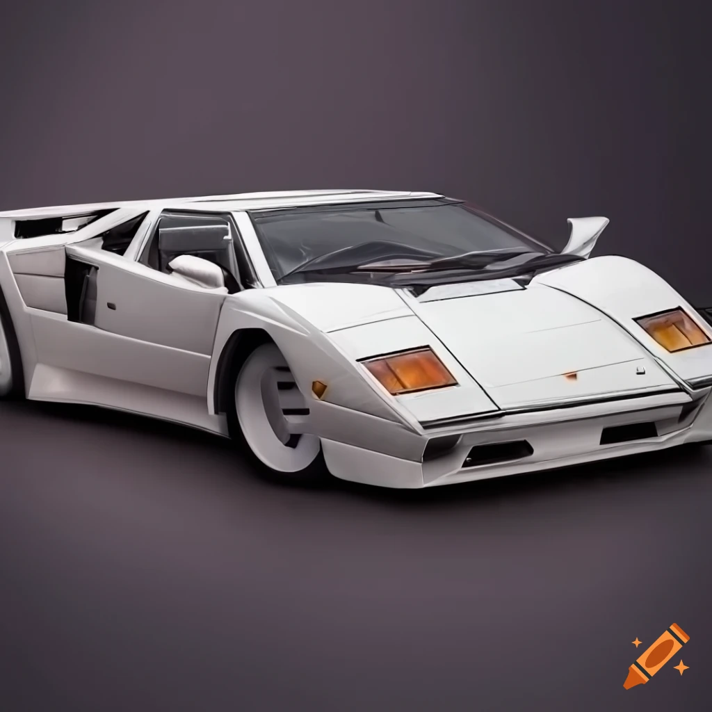 Lamborghini Countach and Ferrari F40 with doors open in white gloss ...