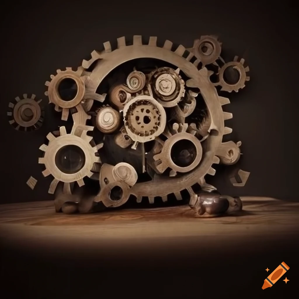 Bed made of cogs and gears on Craiyon