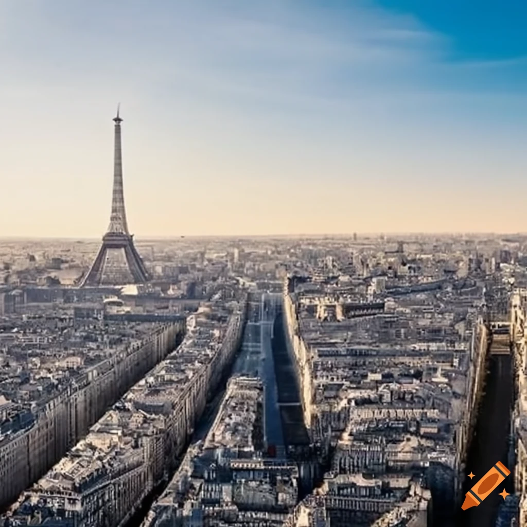 Aerial view of paris on Craiyon