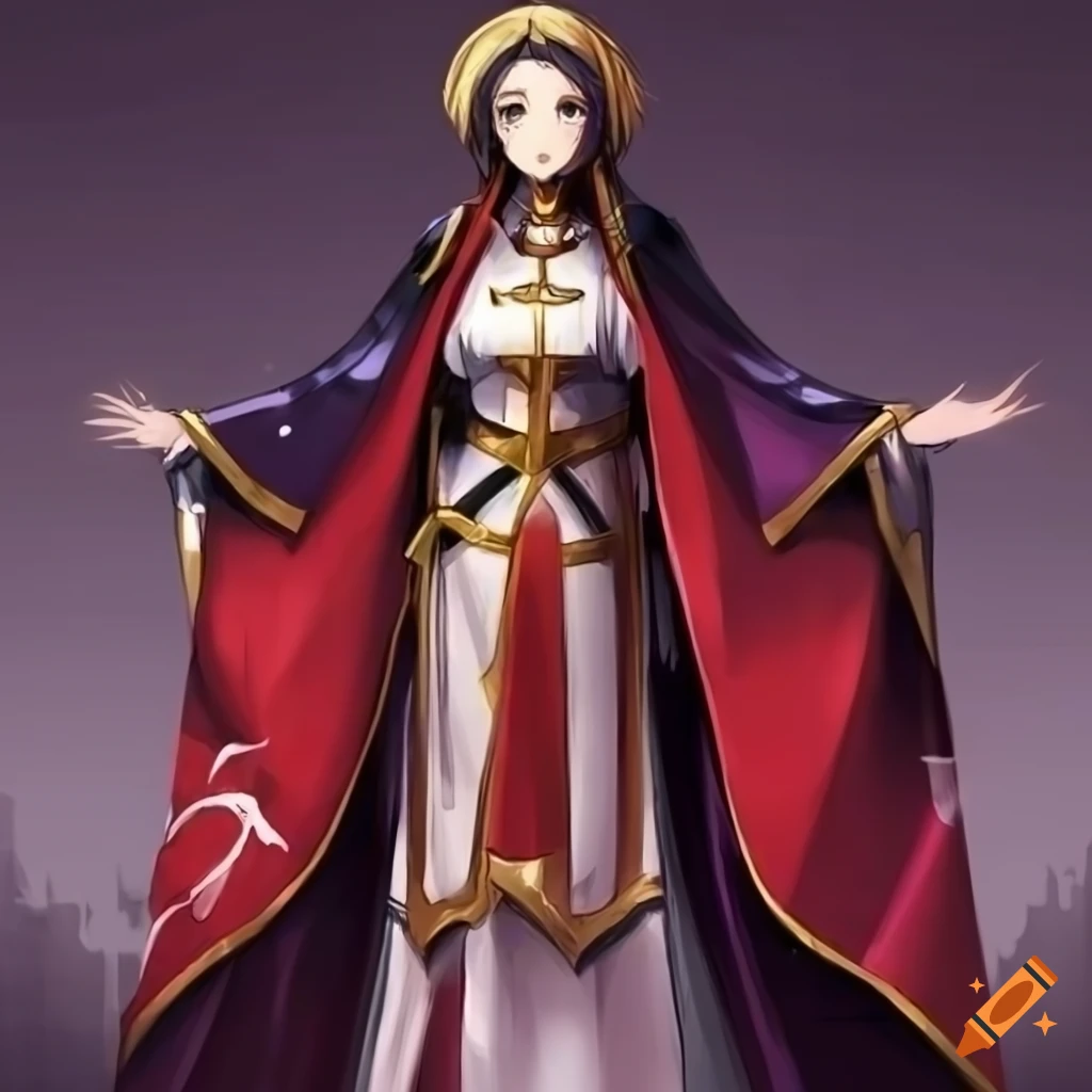 Saint priest female version of saint martin of tours in anime style on ...
