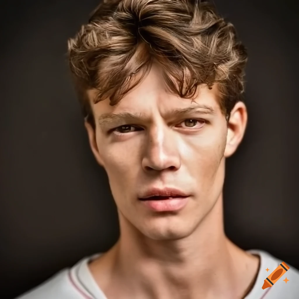 Middle-aged Dutch man with short wavy brown hair and square jaw wearing ...
