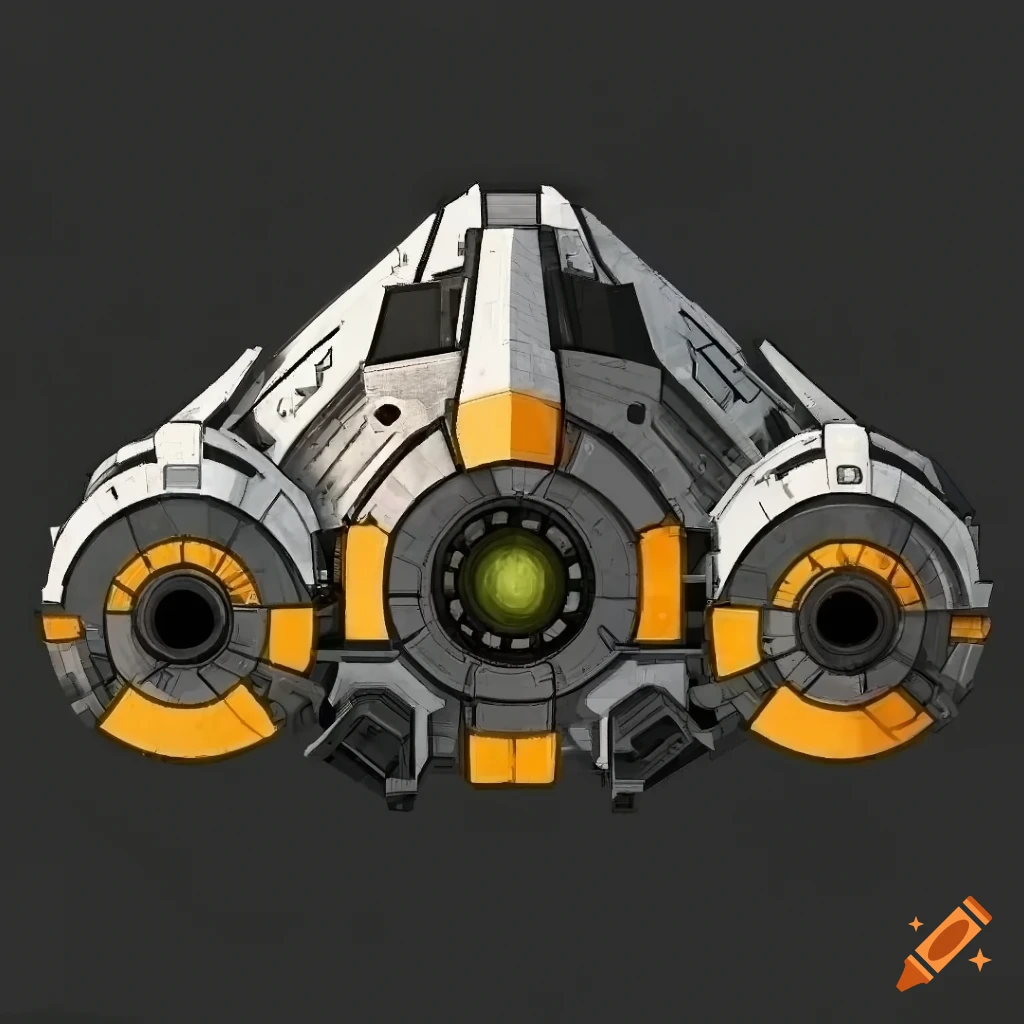 Intricate detailed top-down view spaceship from an industrial game on ...