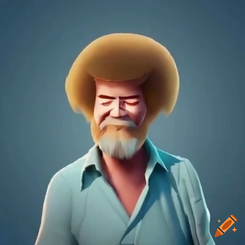 Bob ross playing fortnite on Craiyon