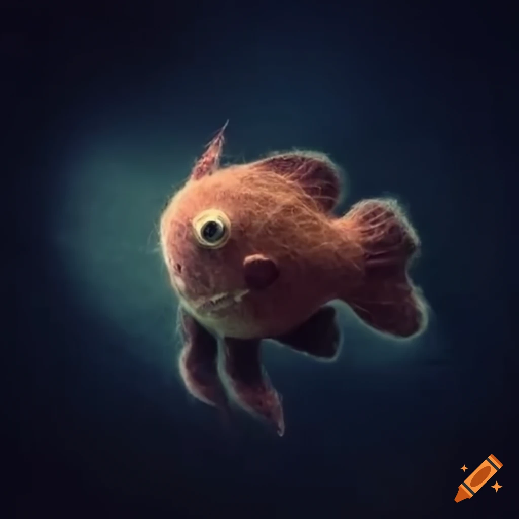 Victorian era bathysphere descending in deep blue sea with fishes and ...