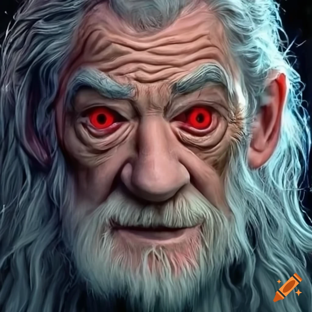 Ian mckellen's gandalf with a sinister expression on Craiyon