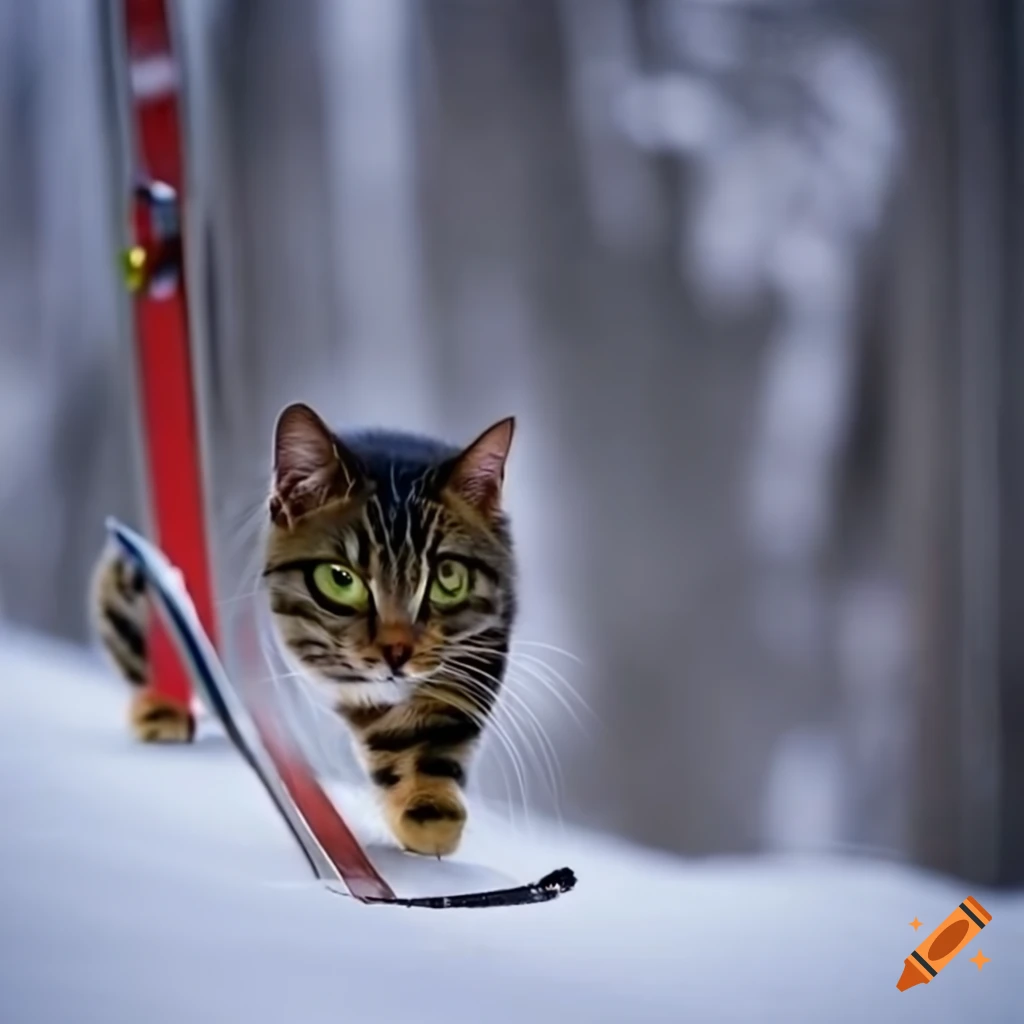 Cat skiing on Craiyon