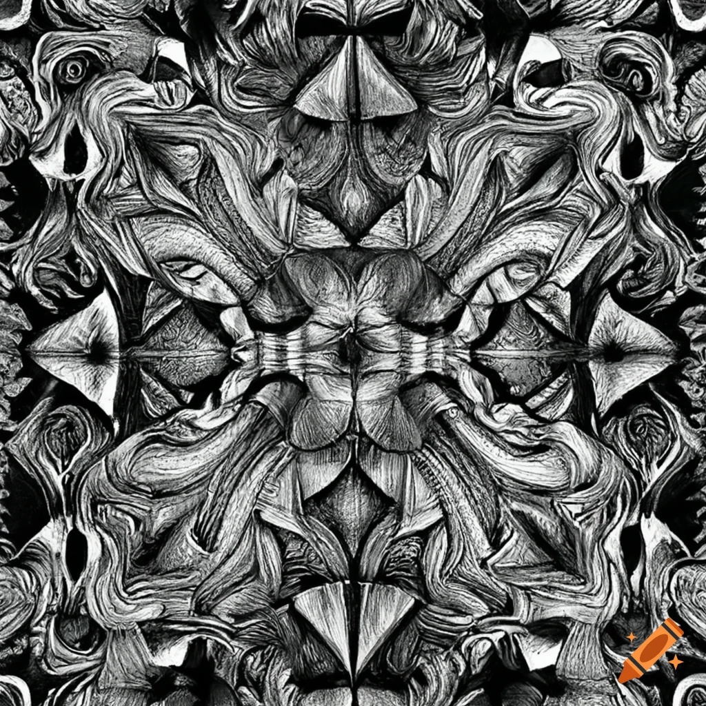 Abstract symmetrical pattern on Craiyon