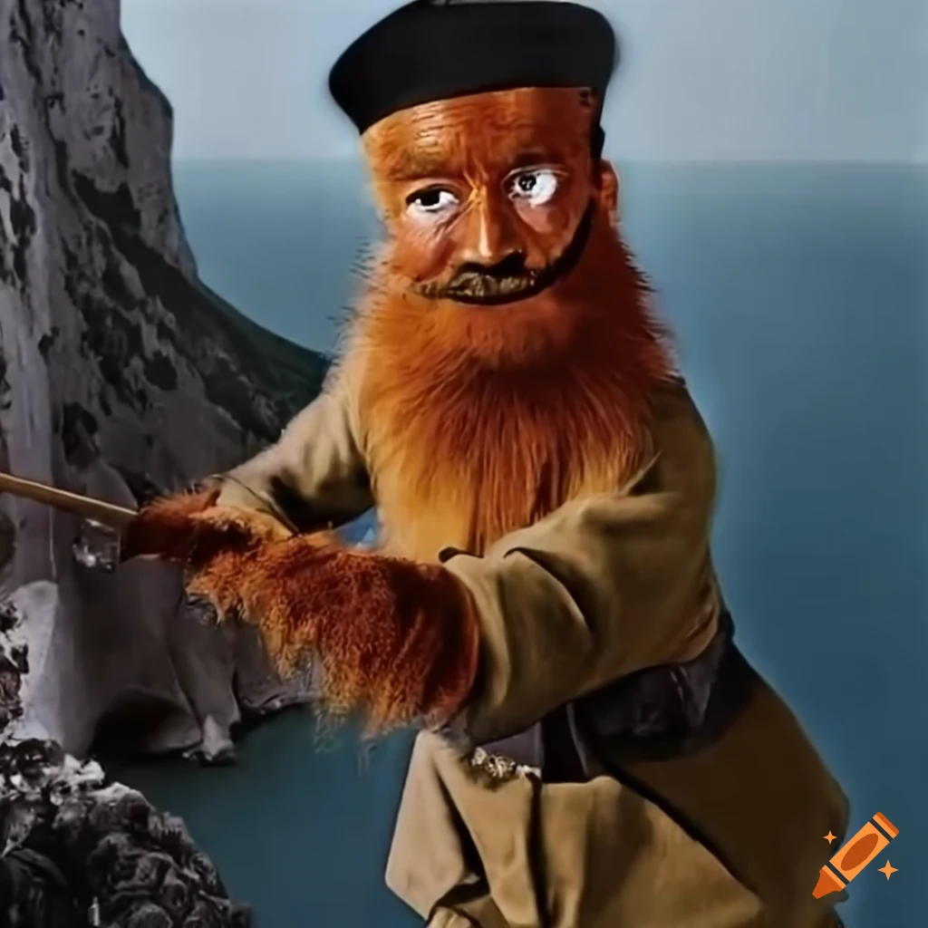 Francisco franco in gibraltar 1943, colorized historical image on Craiyon