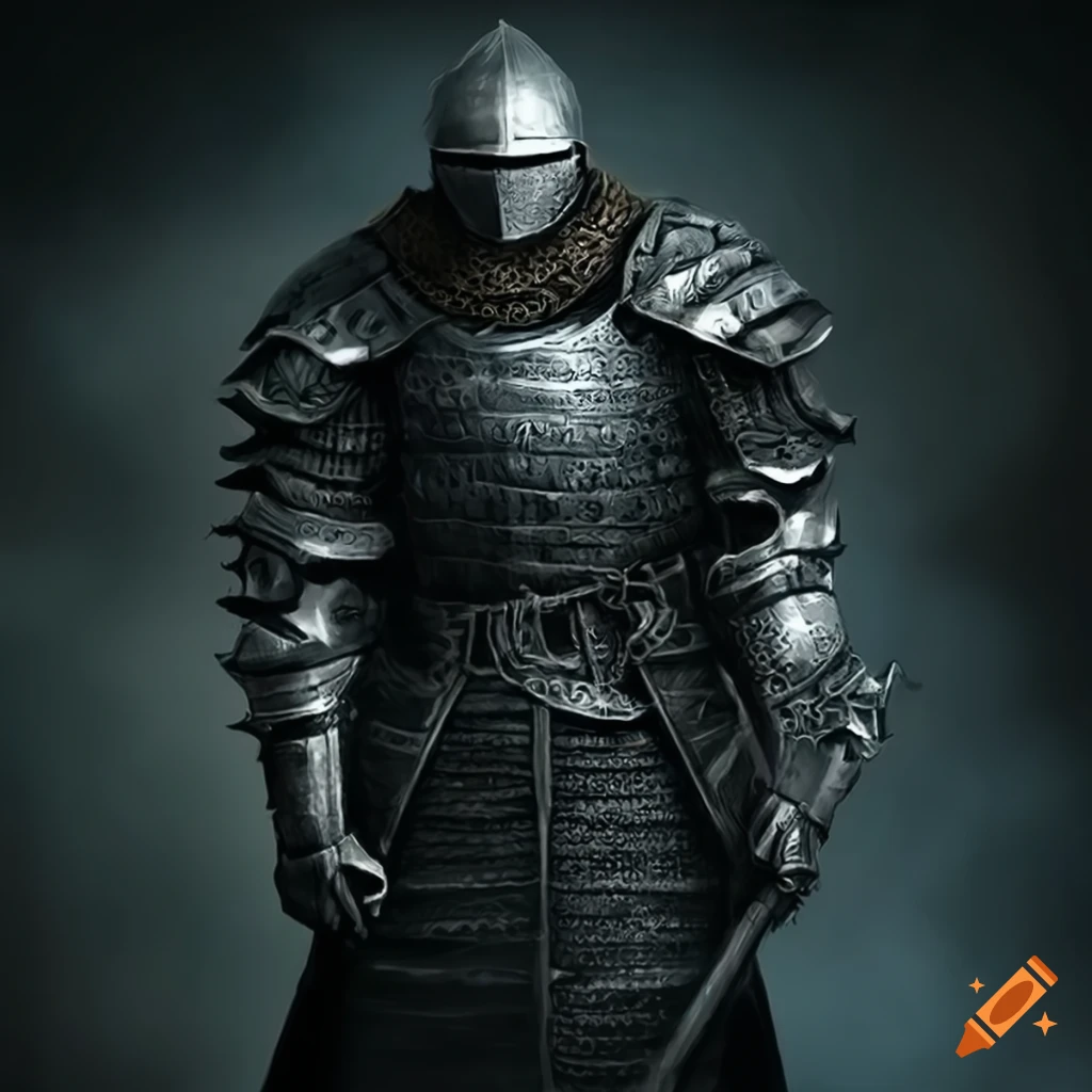 Medieval knight in a dark fantasy setting on Craiyon