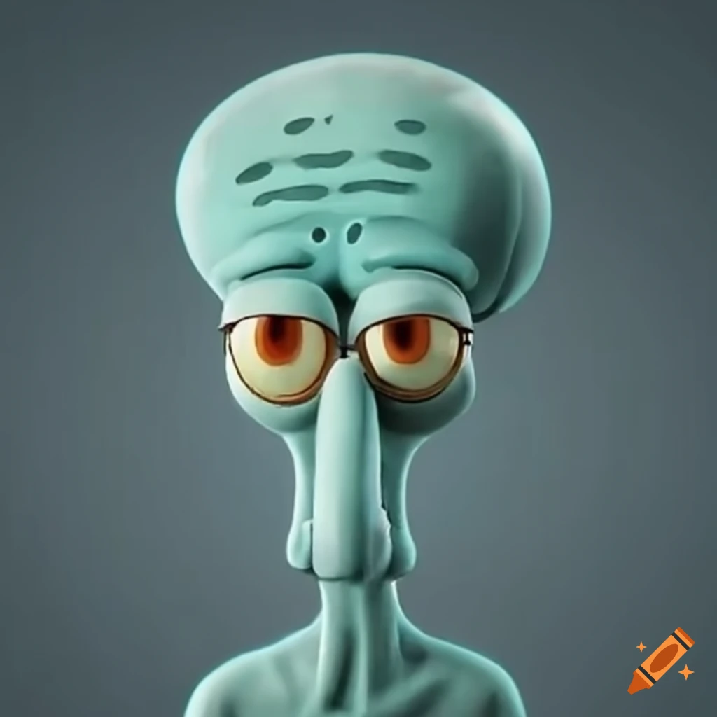 Squidward experimenting with gadgets and inventions on Craiyon