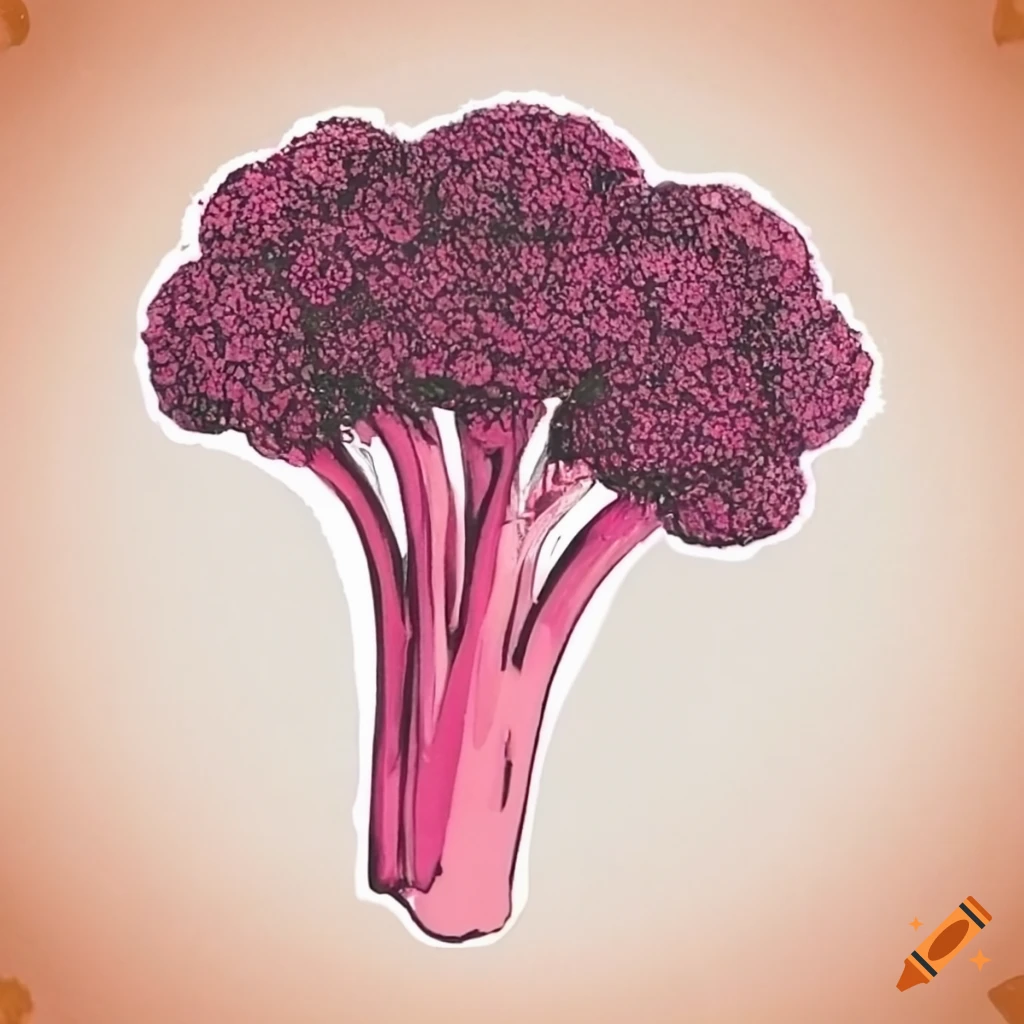 Pink broccoli on Craiyon