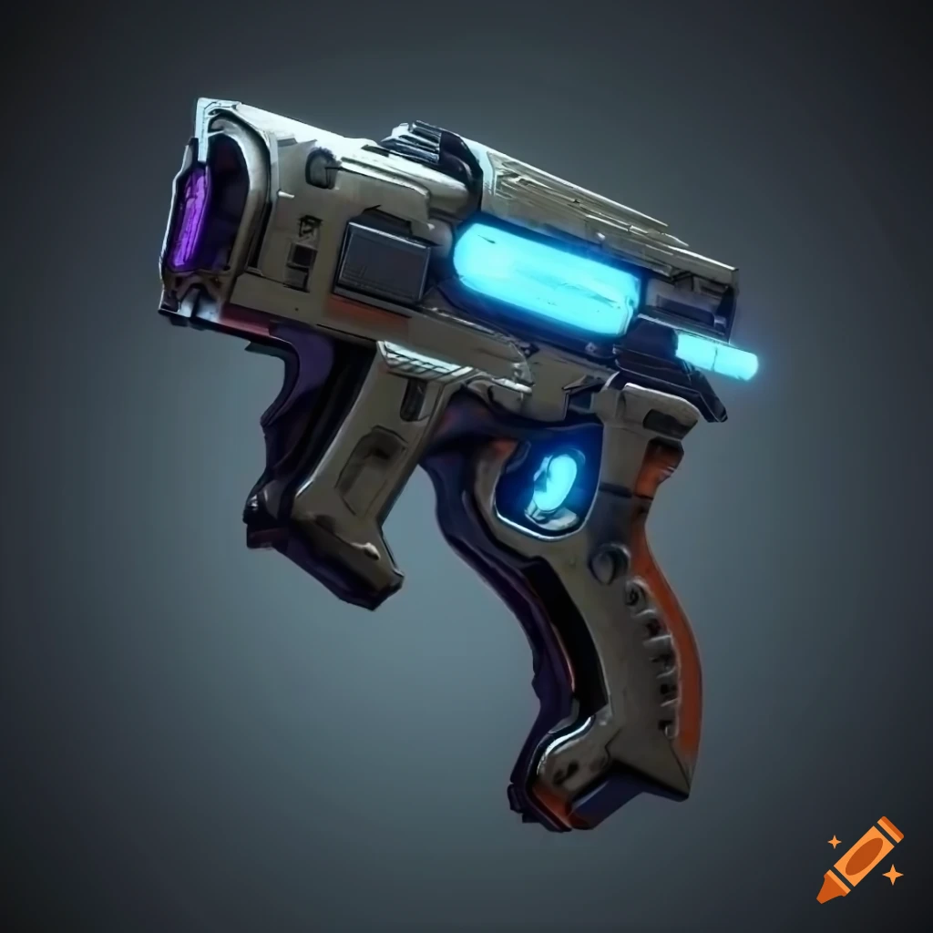 Highly detailed sci-fi gun concept in game art 3d render on Craiyon
