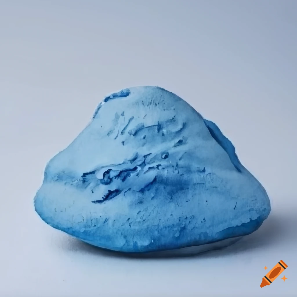 Blue clay aquarelle drawing on white background on Craiyon