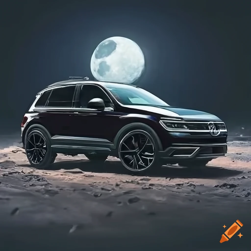 Black volkswagen tiguan on the moon on Craiyon