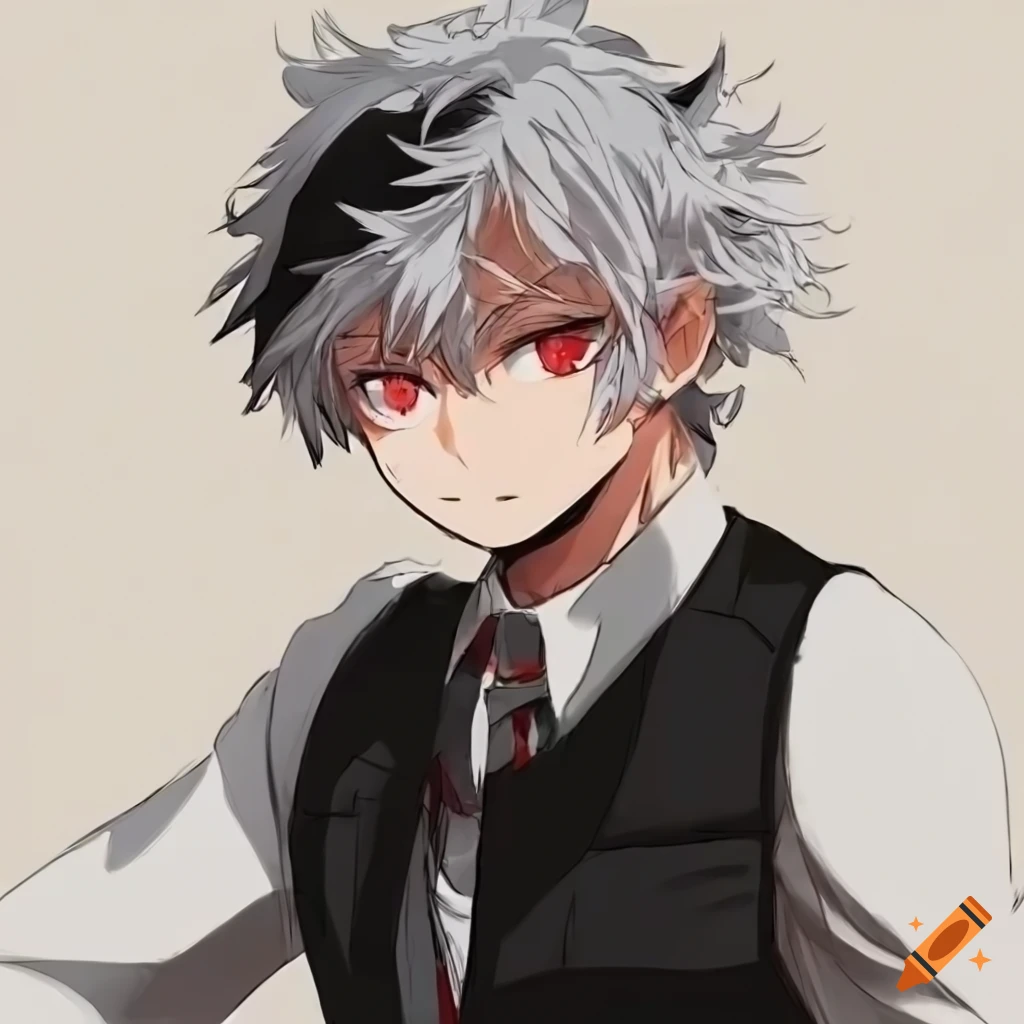 Anime character in boku no hero academia style with black and white ...