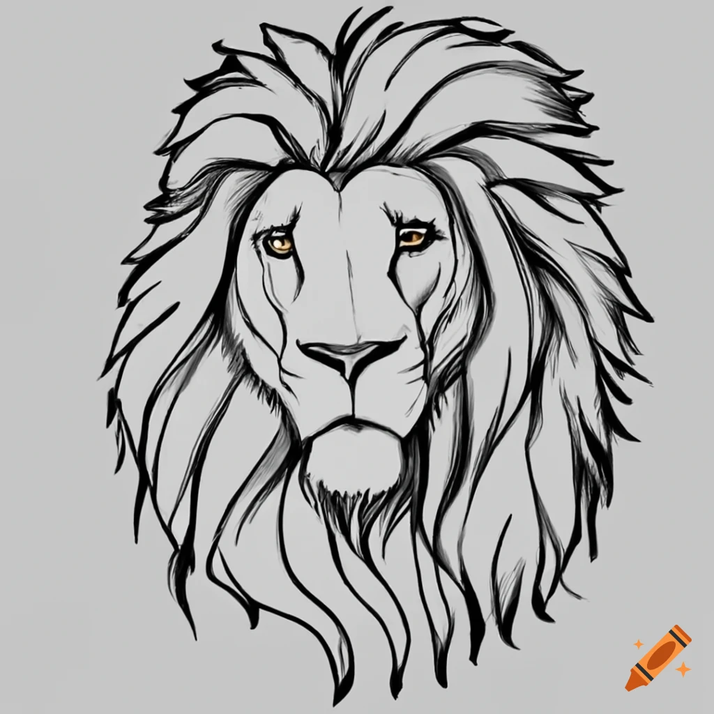 Simple drawing of a lion on Craiyon