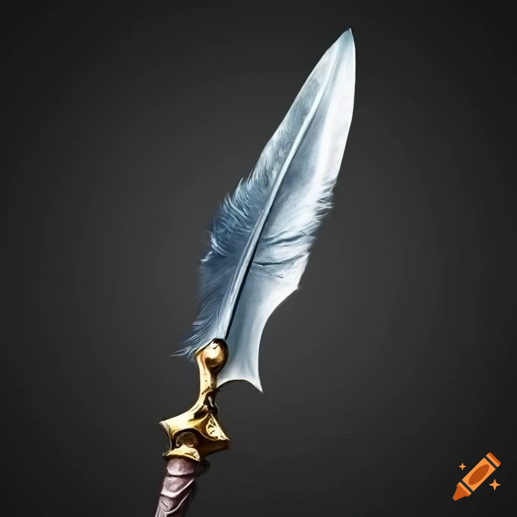 Spear with a feather-shaped blade on Craiyon
