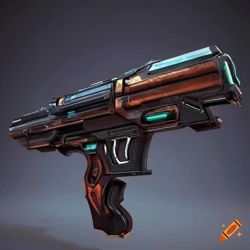 Highly detailed sci-fi gun concept in game art 3d render on Craiyon
