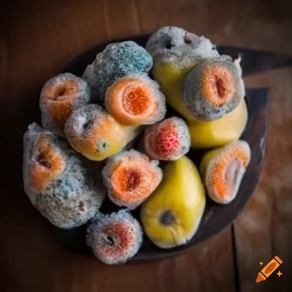 Pile of moldy fruit on Craiyon