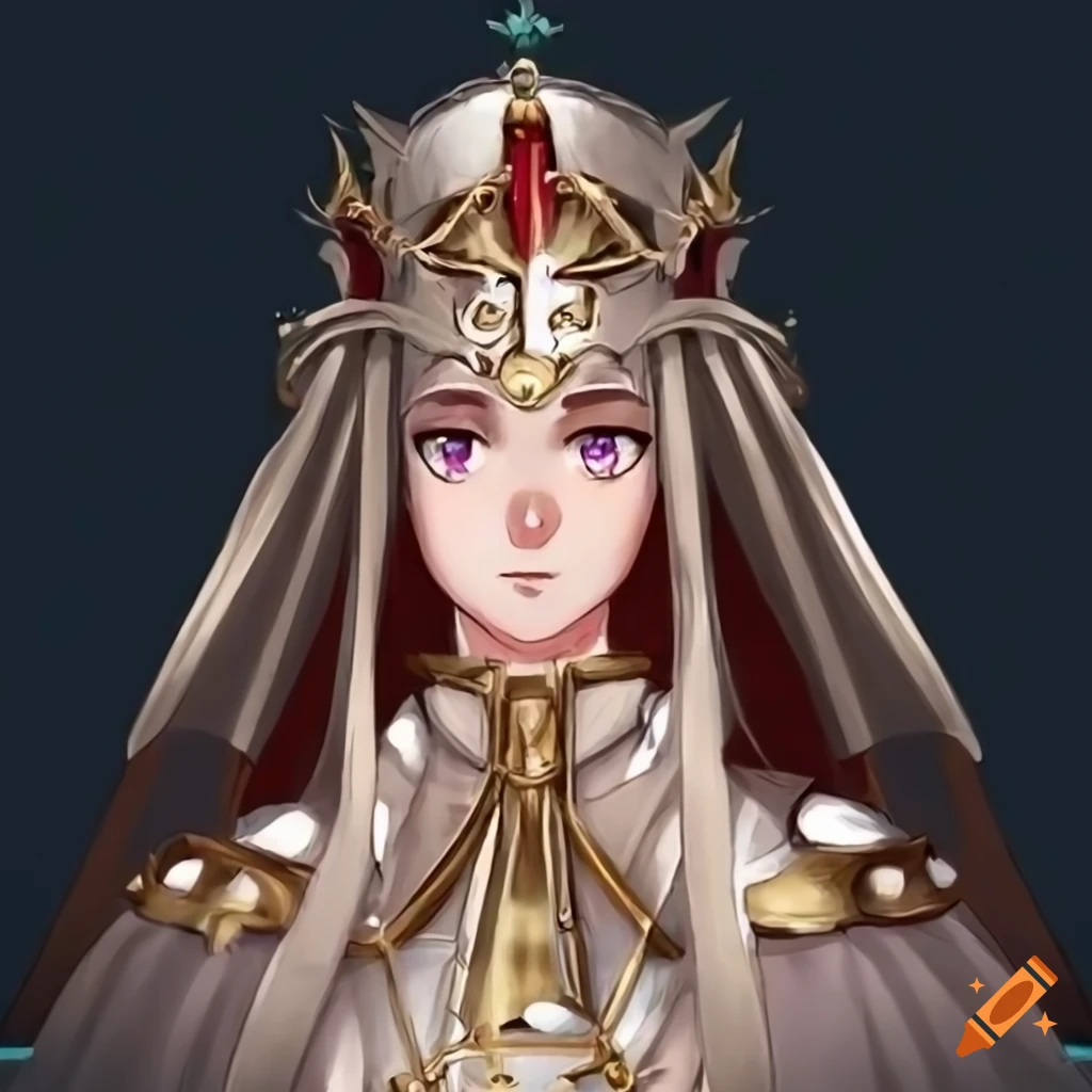 Anime-style royal female version of saint martin of tours on Craiyon
