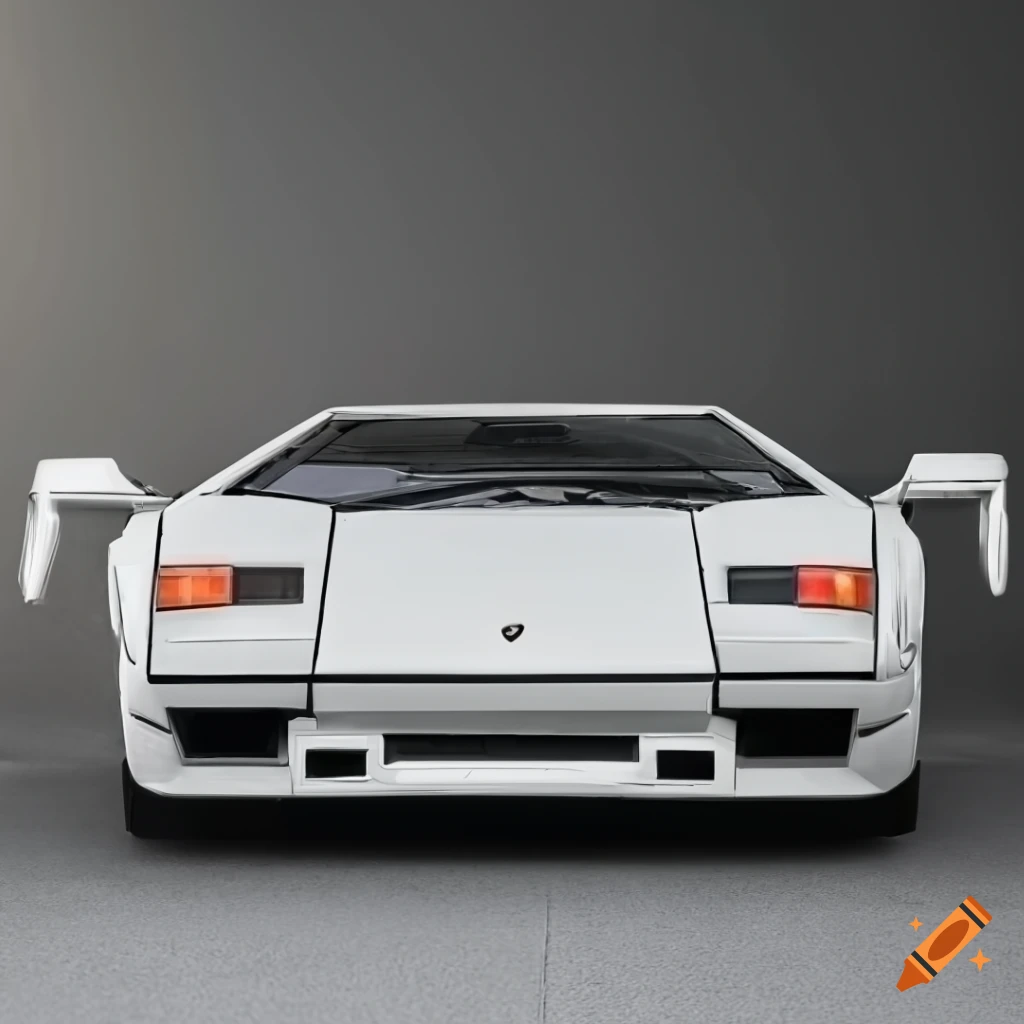 White lamborghini countach and ferrari f40 with doors open in ...