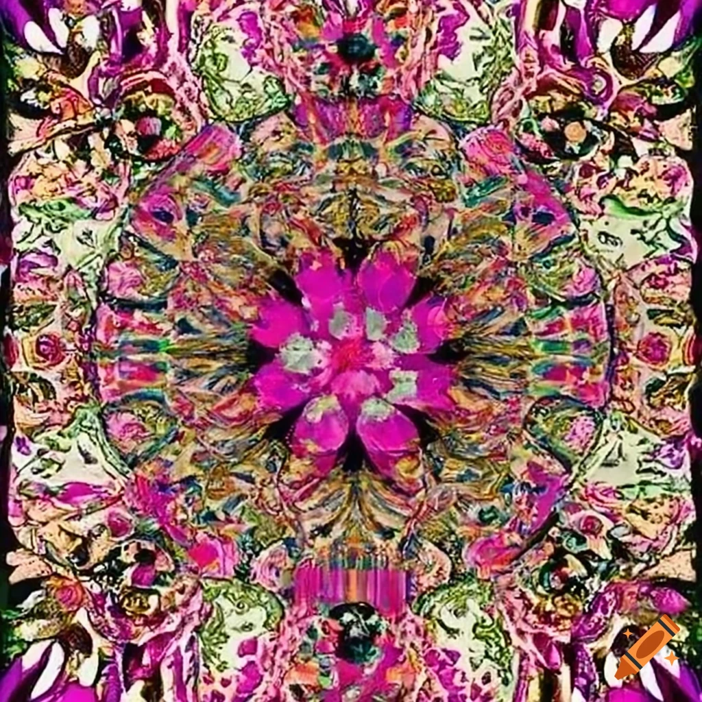 Vibrant Hawaii art with pink and tan color scheme on Craiyon