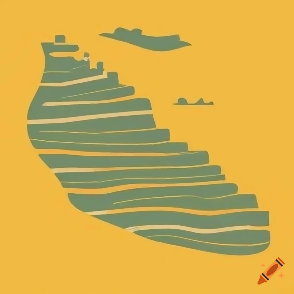 German Moselle Vineyards in anime and bauhaus minimalist artistic style ...