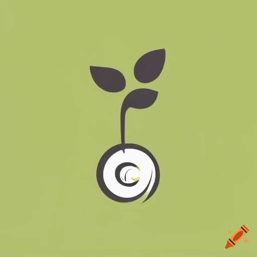 Simple and elegant logo with plant icon and nematode on Craiyon