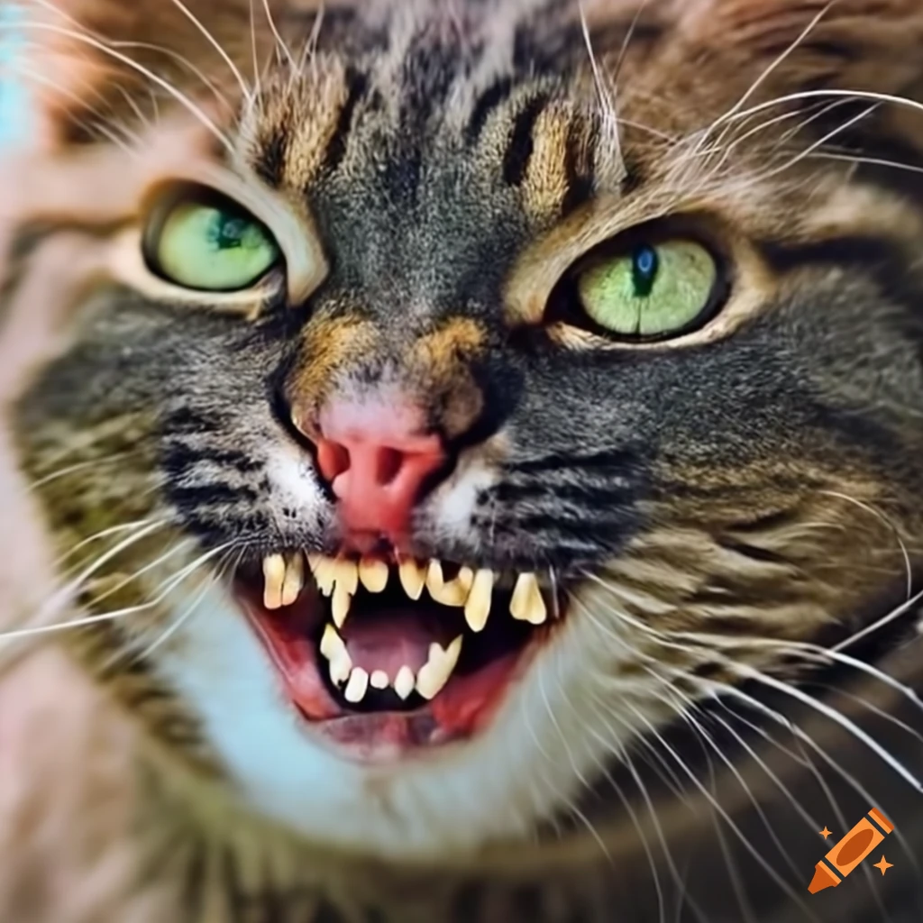 Angry cat on Craiyon