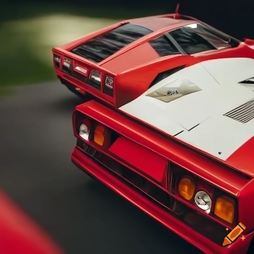 Combination of Lamborghini Countach and Ferrari F40, photorealistic 4k ...